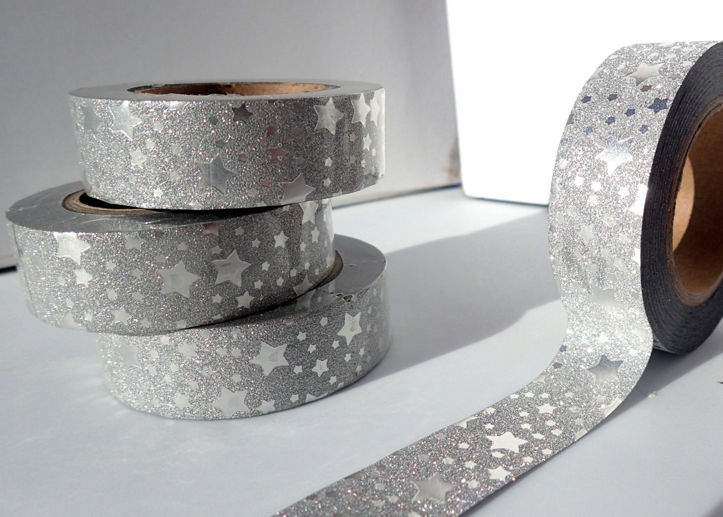 Miniature Acrylic Silver Stars Paper Crafting Craft