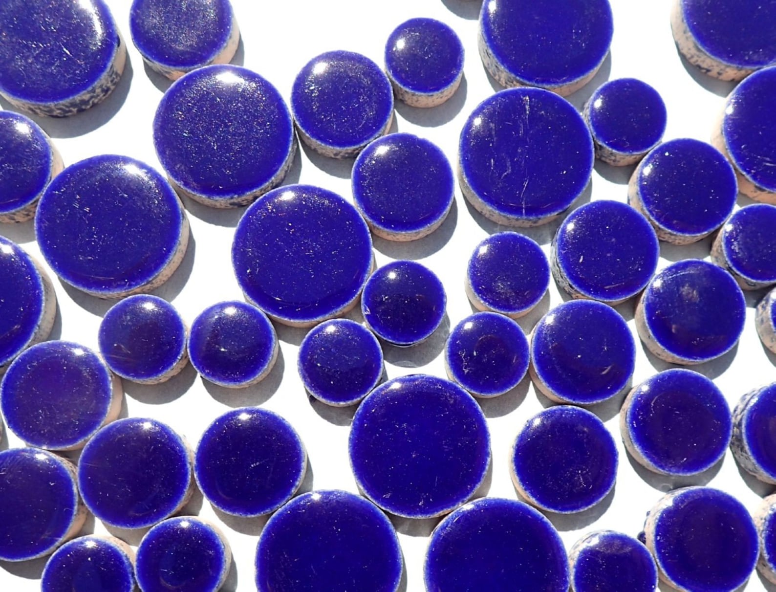 Dark Blue Circles Mosaic Tiles 50g Ceramic in Mix of 3 Sizes - Etsy