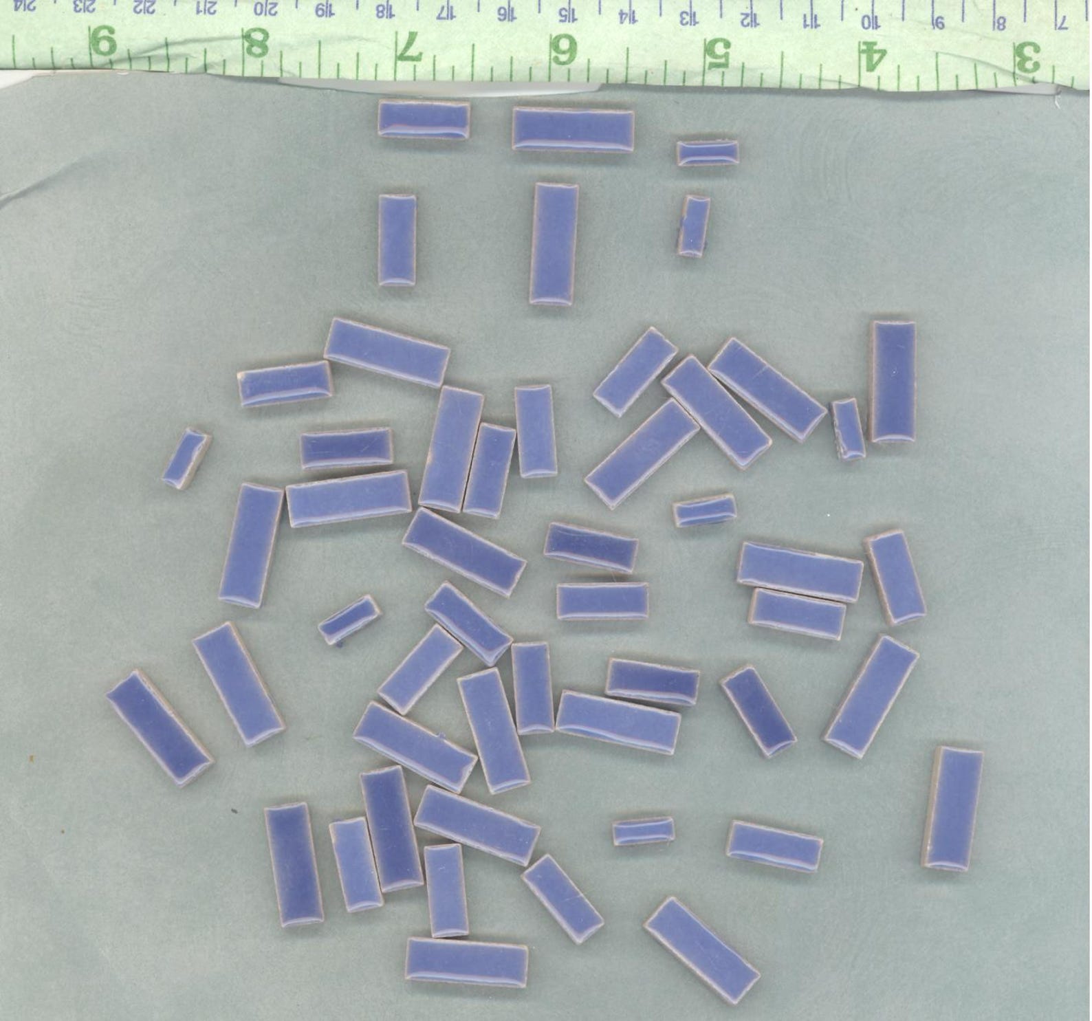 Denim Blue Mini Rectangles Mosaic Tiles - 50g Ceramic in Mix of 3 Sizes ...