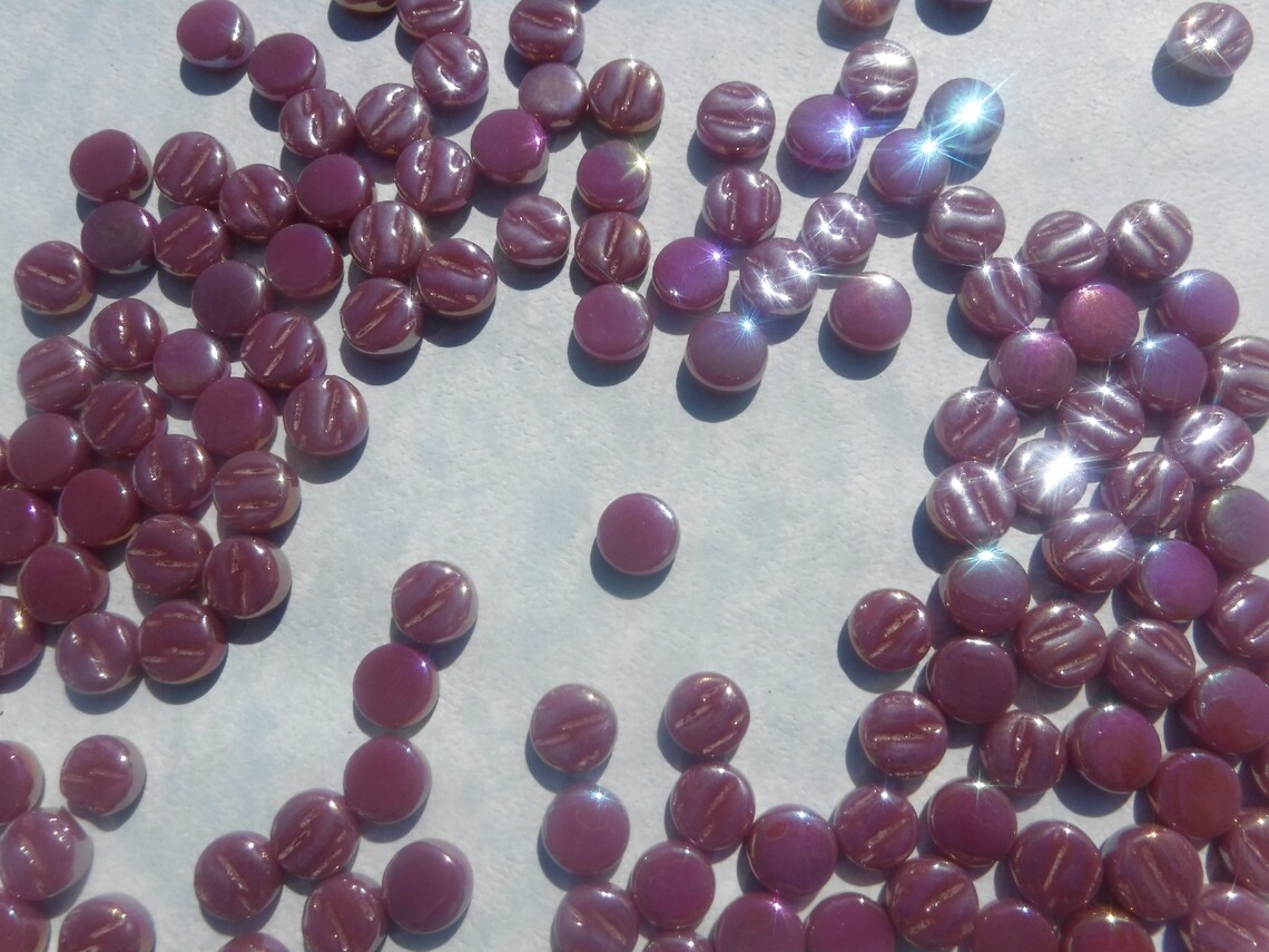 Raspberry Pink MINI Iridescent Glass Drops Mosaic Tiles 50 - Etsy