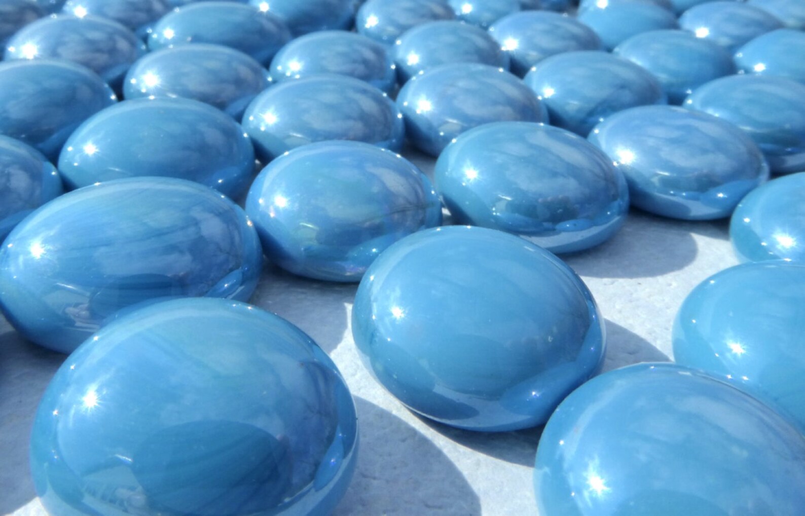 Mini Glass Gems Iridescent Light Blue Mosaic Tiles Set of - Etsy