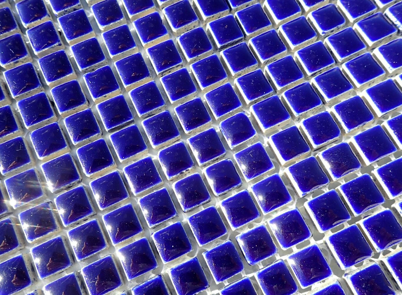 Dark Blue Square Mosaic Tiles 1 cm Ceramic Half Pound | Etsy