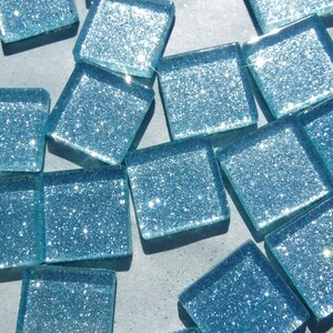 Raindrop Blue Glitter Tiles 20mm Mosaic Tiles 25 Metallic Glass Tiles ...