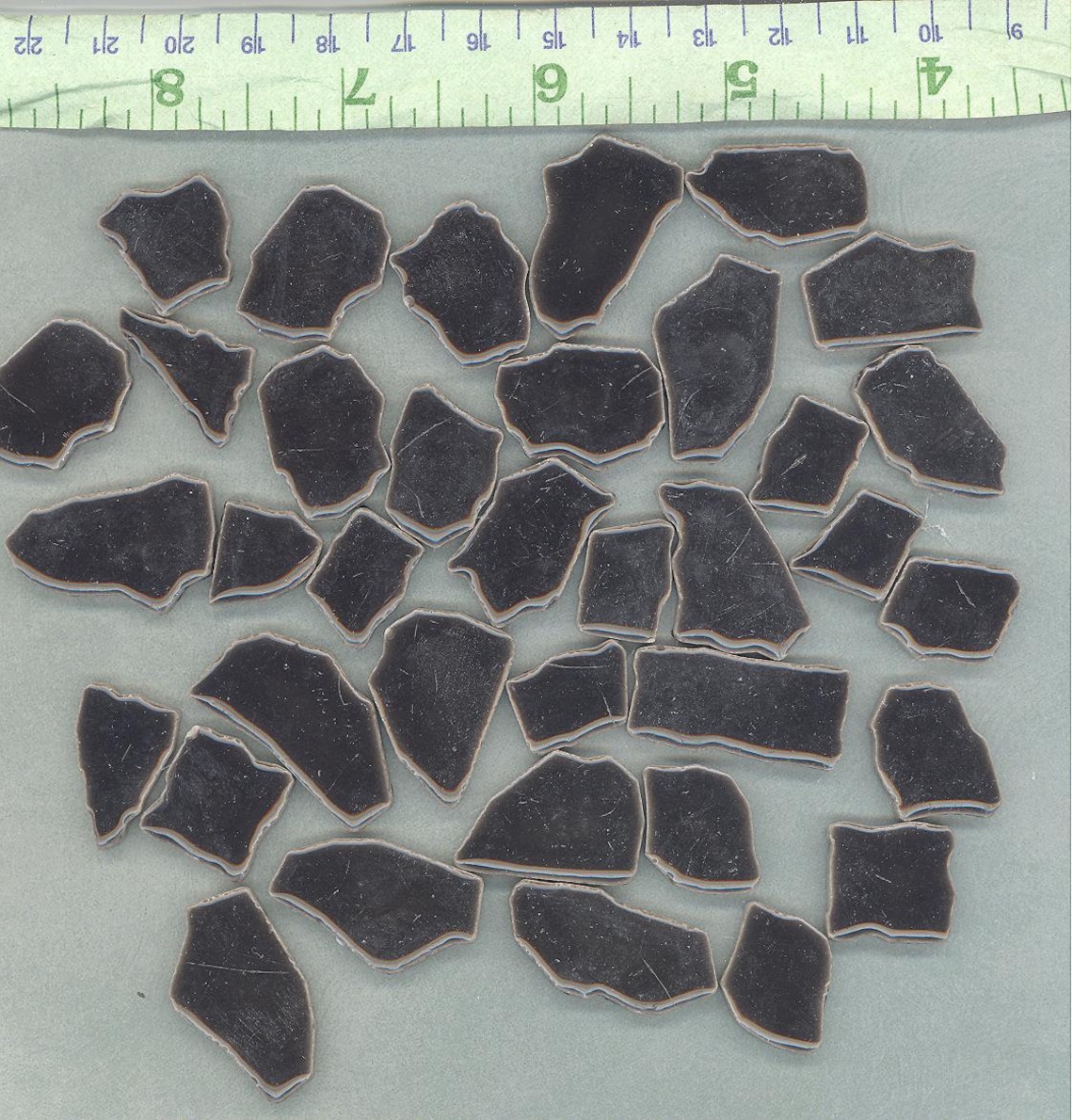 Shiny Black Mosaic Ceramic Tiles - Random Shapes - Half Pound ...