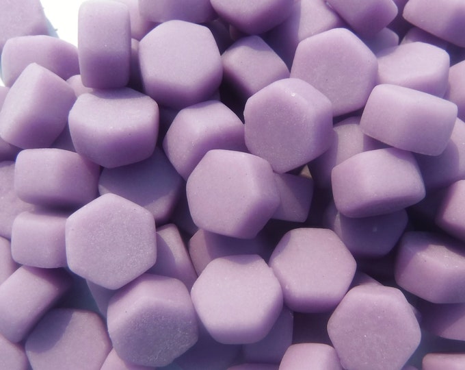 Purple Hexagon Mosaic Tiles - 10mm - 50g Opaque Glass Tiles MATTE ...