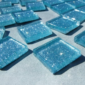 Raindrop Blue Glitter Tiles 20mm Mosaic Tiles 25 Metallic Glass Tiles ...
