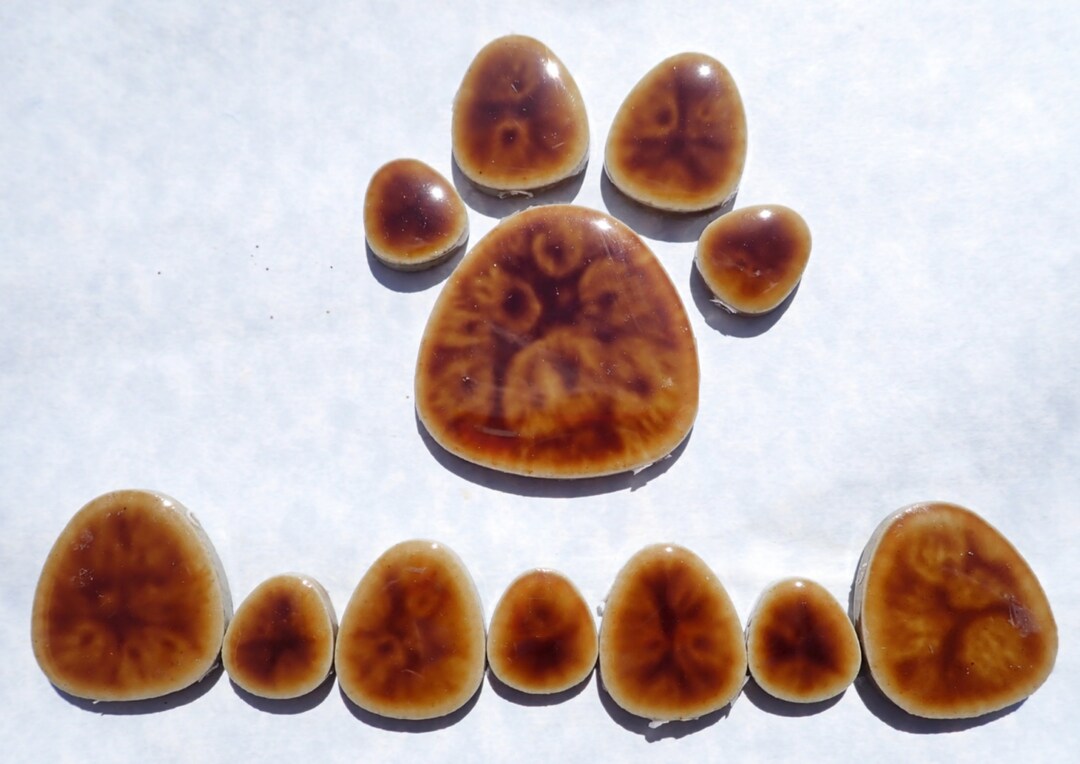 Mahogany Pebble Ceramic Mosaic Tiles - Half Pound in Assorted Sizes ...