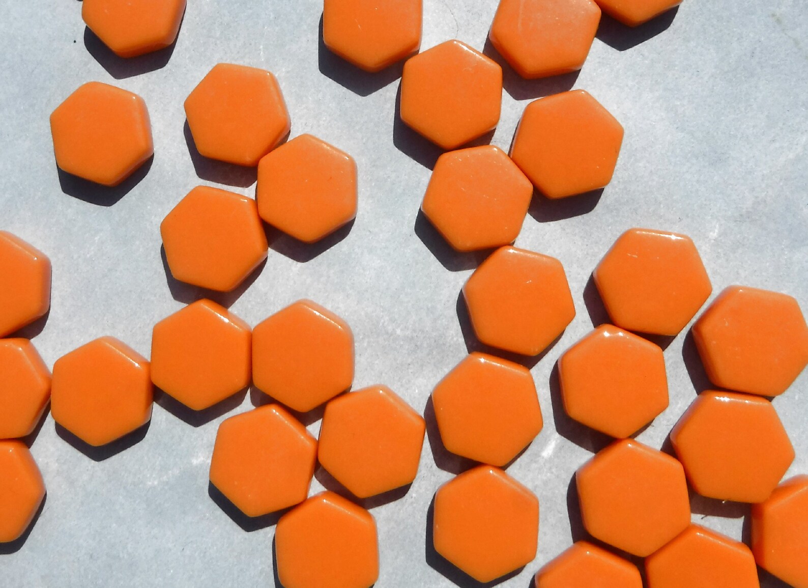 Orange Hexagon Mosaic Tiles - 15mm - 100g Opaque Glass - Pumpkin - Etsy