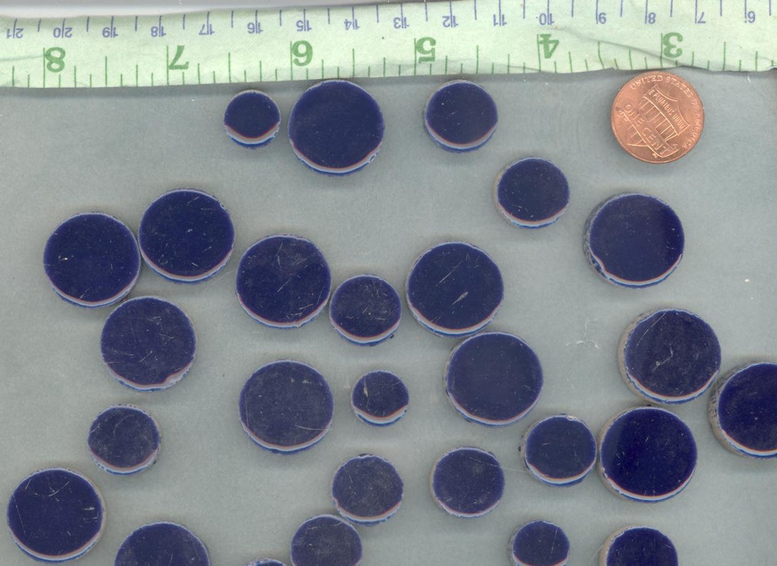 Dark Blue Circles Mosaic Tiles 50g Ceramic in Mix of 3 Sizes - Etsy