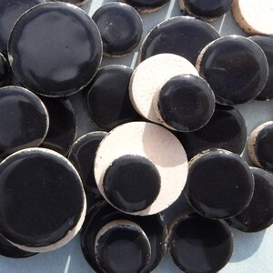 Black Circles Mosaic Tiles - 50g Ceramic in Mix of 3 Sizes 1/2" and 3/4 ...