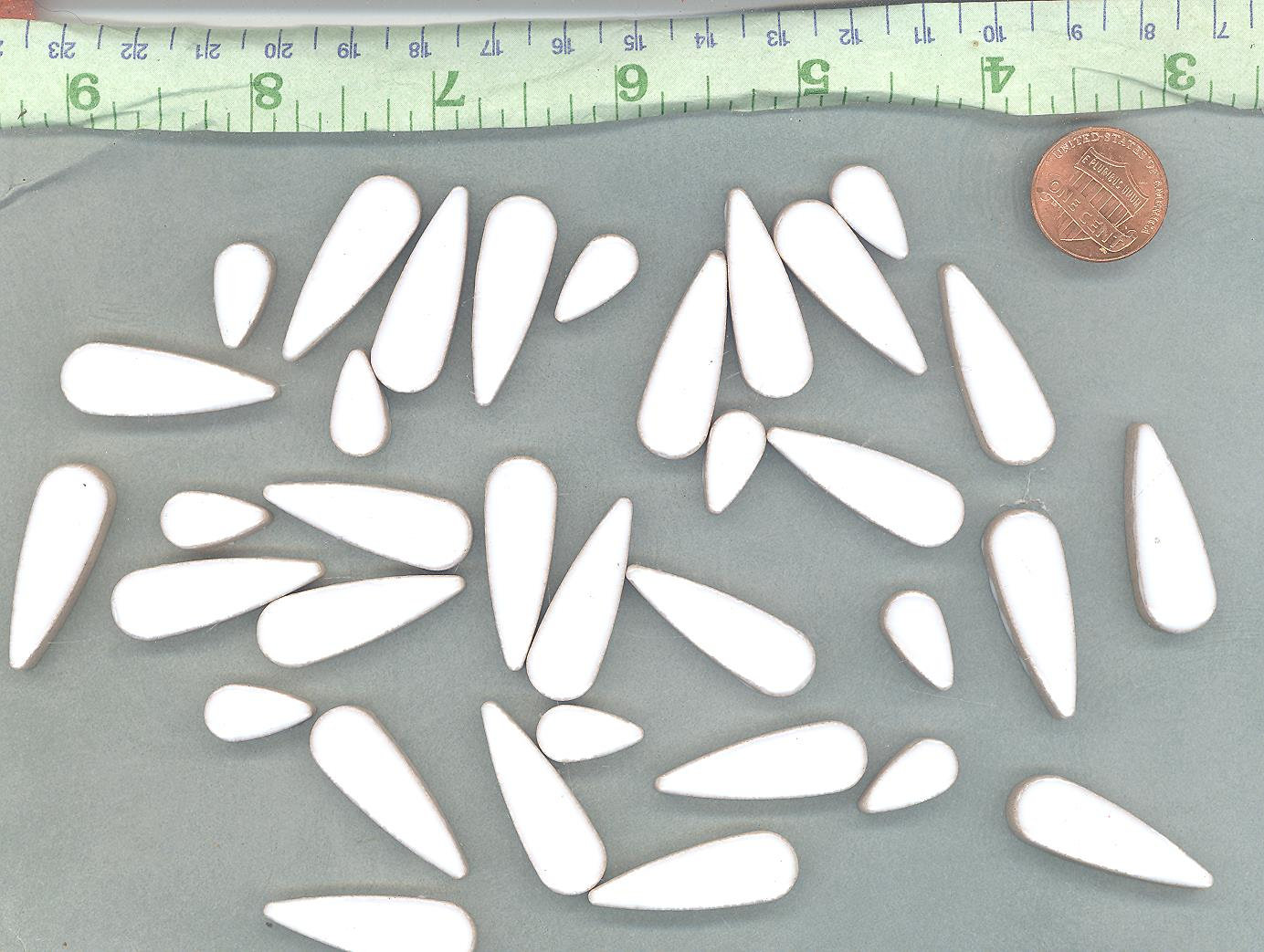 White Teardrop Mosaic Tiles 50g Ceramic Drops in Mix of 2 - Etsy