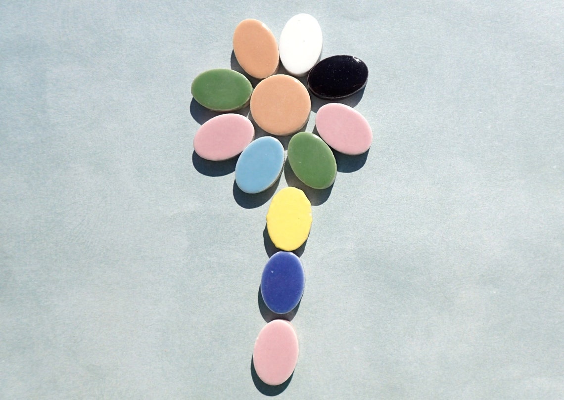 Oval Mosaic Tiles 50 Ceramic 3/4 Inch Tiles in - Etsy