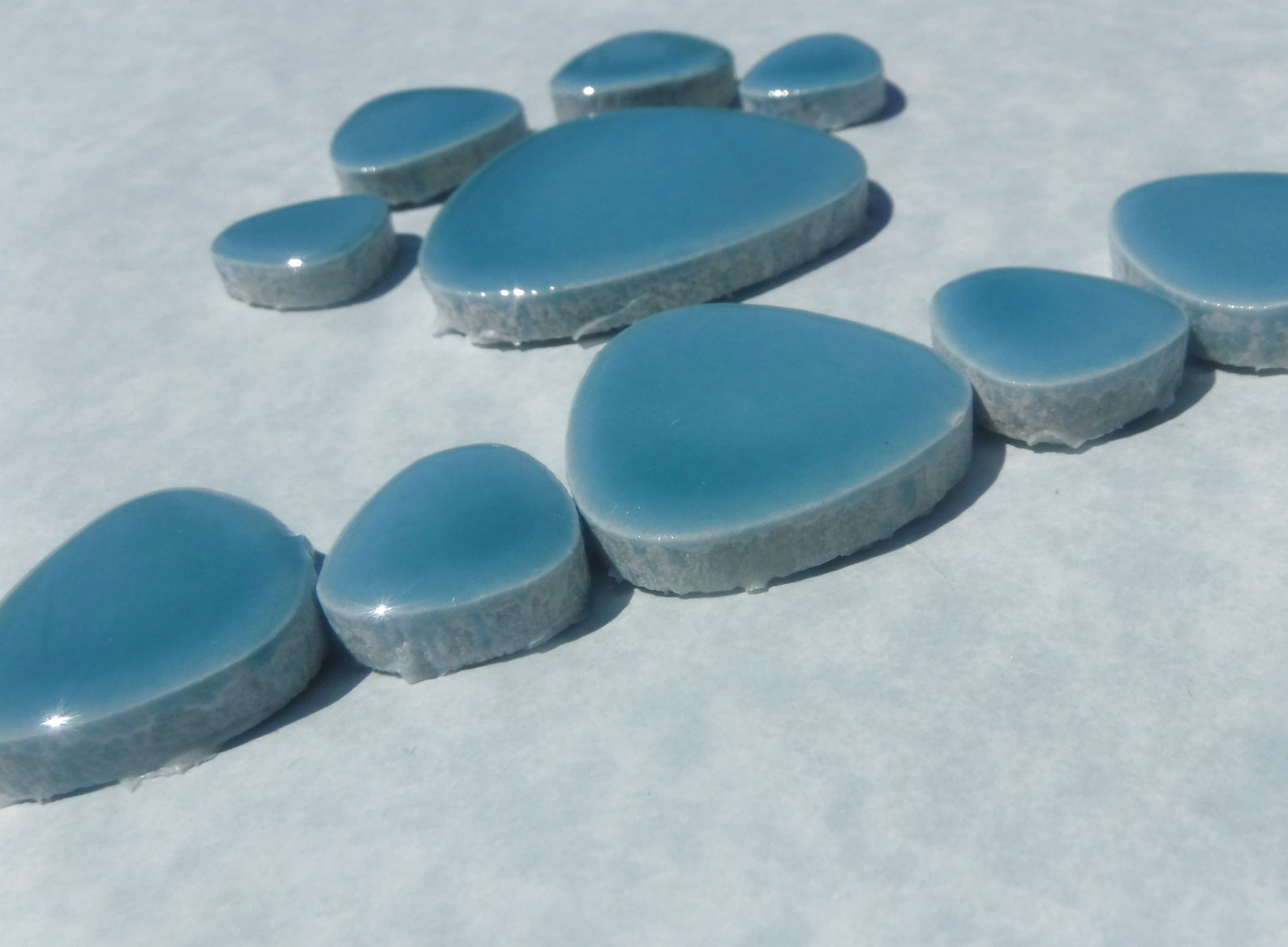 Sea Mist Pebble Mosaic Tiles Half Pound Light Blue Ceramic - Etsy