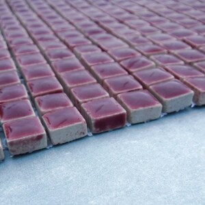 Burgundy Square Mosaic Tiles - 1 Cm Ceramic - Half Pound - Etsy