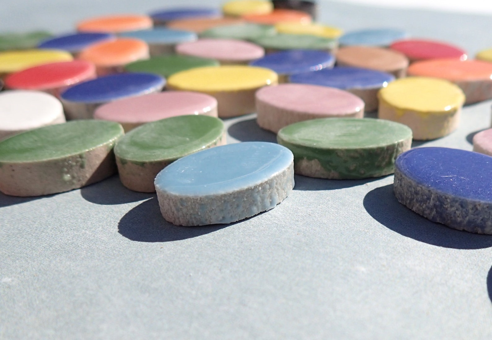 Oval Mosaic Tiles 50 Ceramic 3/4 Inch Tiles in - Etsy