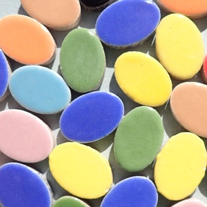 Oval Mosaic Tiles - 50 Ceramic 3/4 Inch Ellipses in Assorted Colors - Etsy