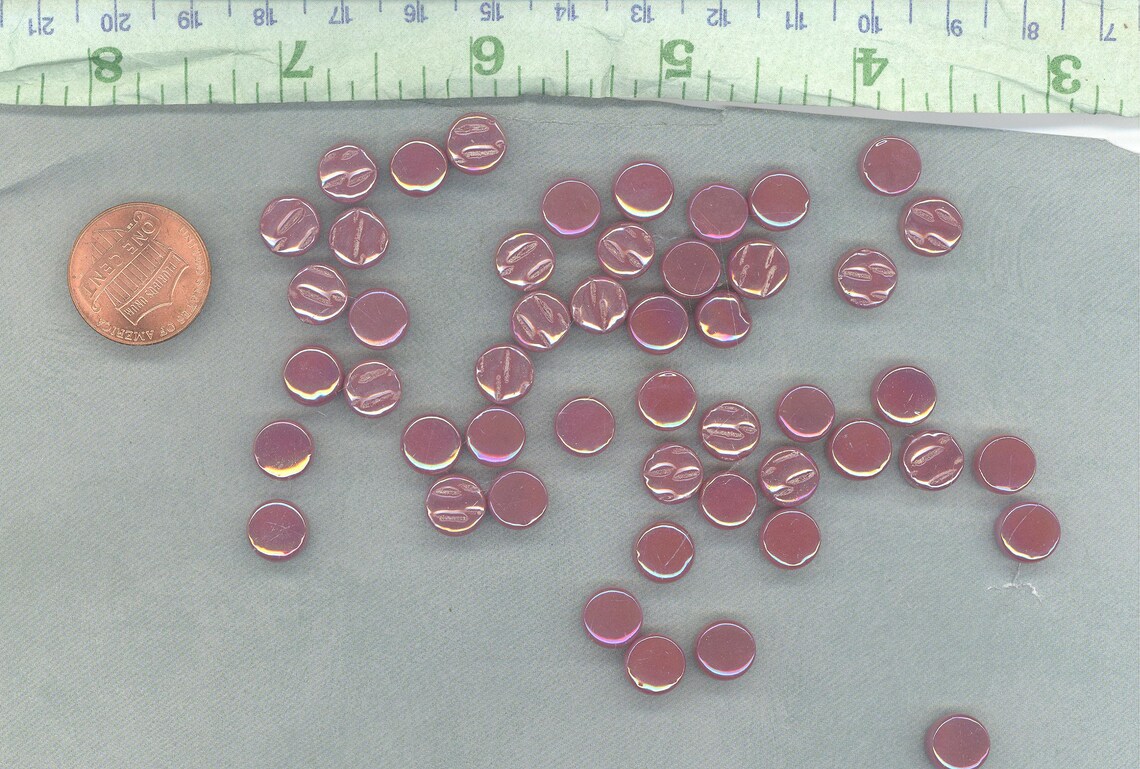 Raspberry Pink MINI Iridescent Glass Drops Mosaic Tiles 50 - Etsy
