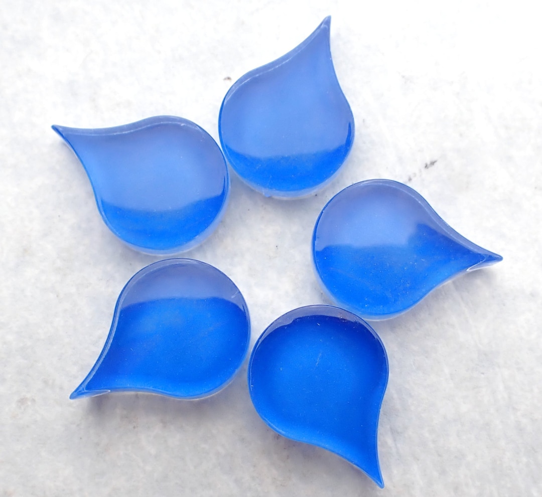 Cobalt Blue Raindrop Glass Mosaic Tiles - 50g - Over 30 Mandala Pieces ...