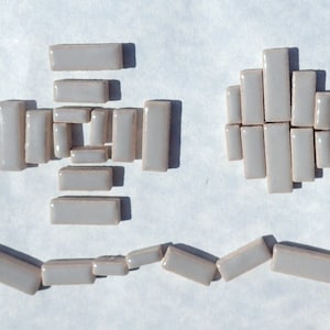 Gray Mini Rectangles Mosaic Tiles - 50g Ceramic in Mix of 3 Sizes 3/8 ...