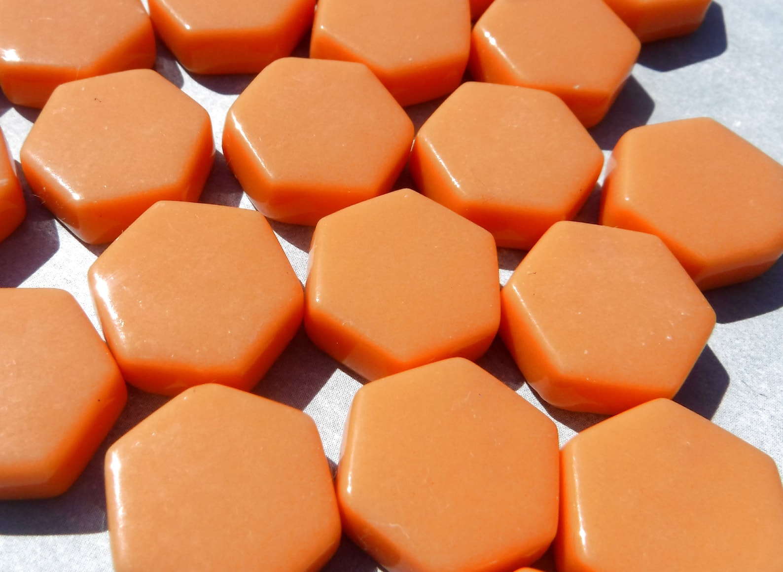 Orange Hexagon Mosaic Tiles - 15mm - 100g Opaque Glass - Pumpkin - Etsy