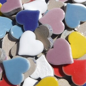 Heart Mosaic Tiles 50 Ceramic 3/4 Inch Tiles in Assorted Colors - Etsy
