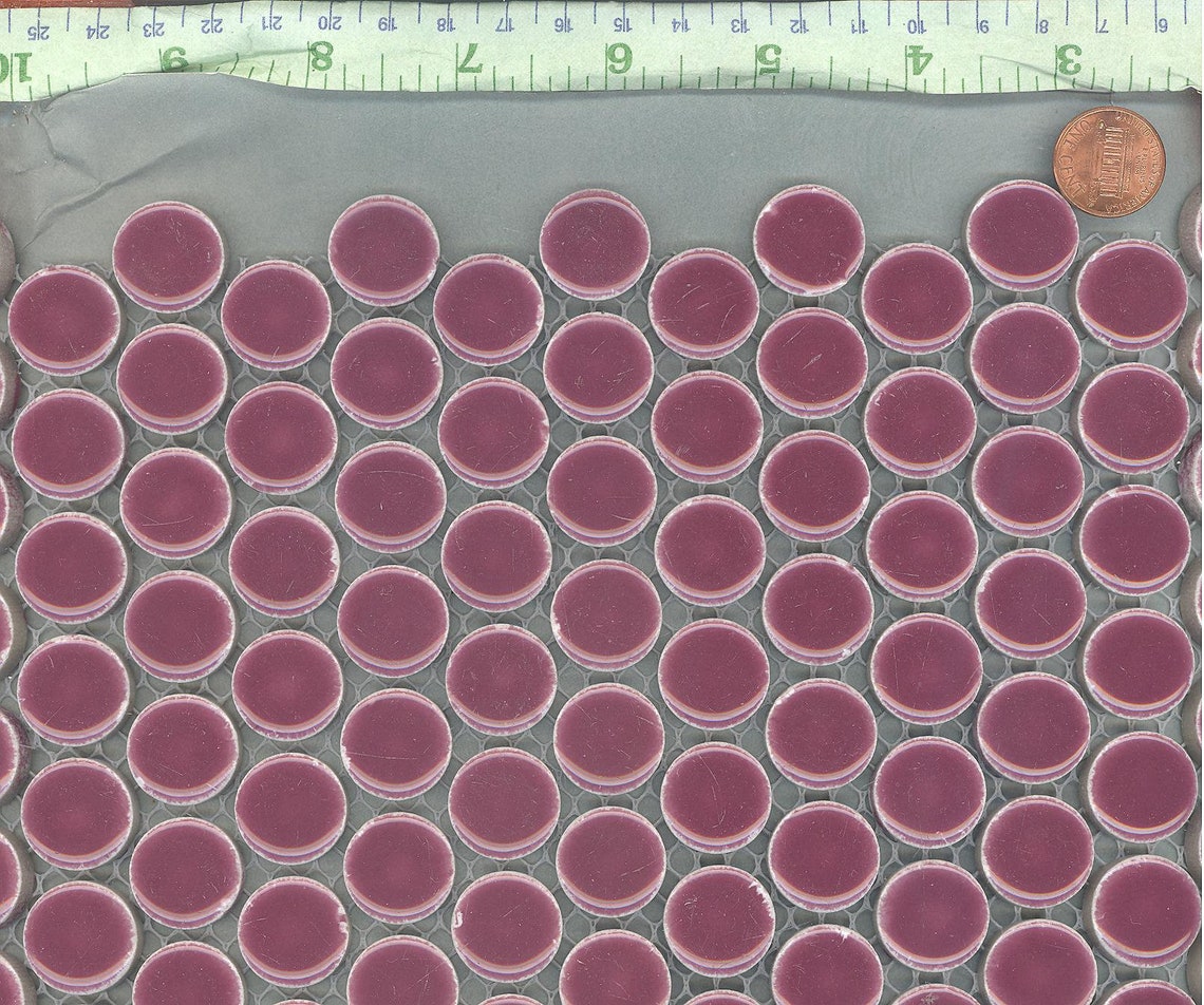 Dark Berry Ceramic Tiles Round Mosaic Tiles .75 Inch 25 - Etsy
