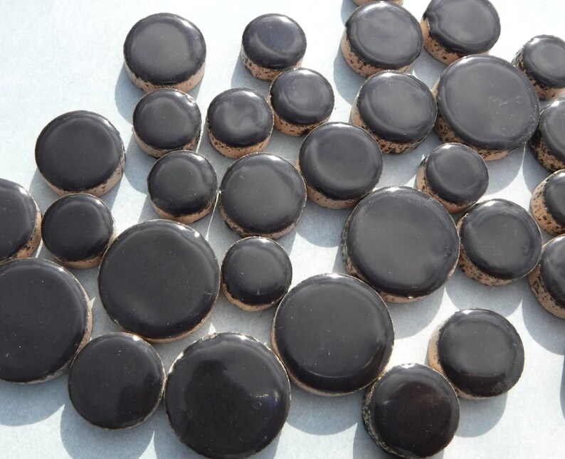 Black Circles Mosaic Tiles 50g Ceramic in Mix of 3 Sizes - Etsy