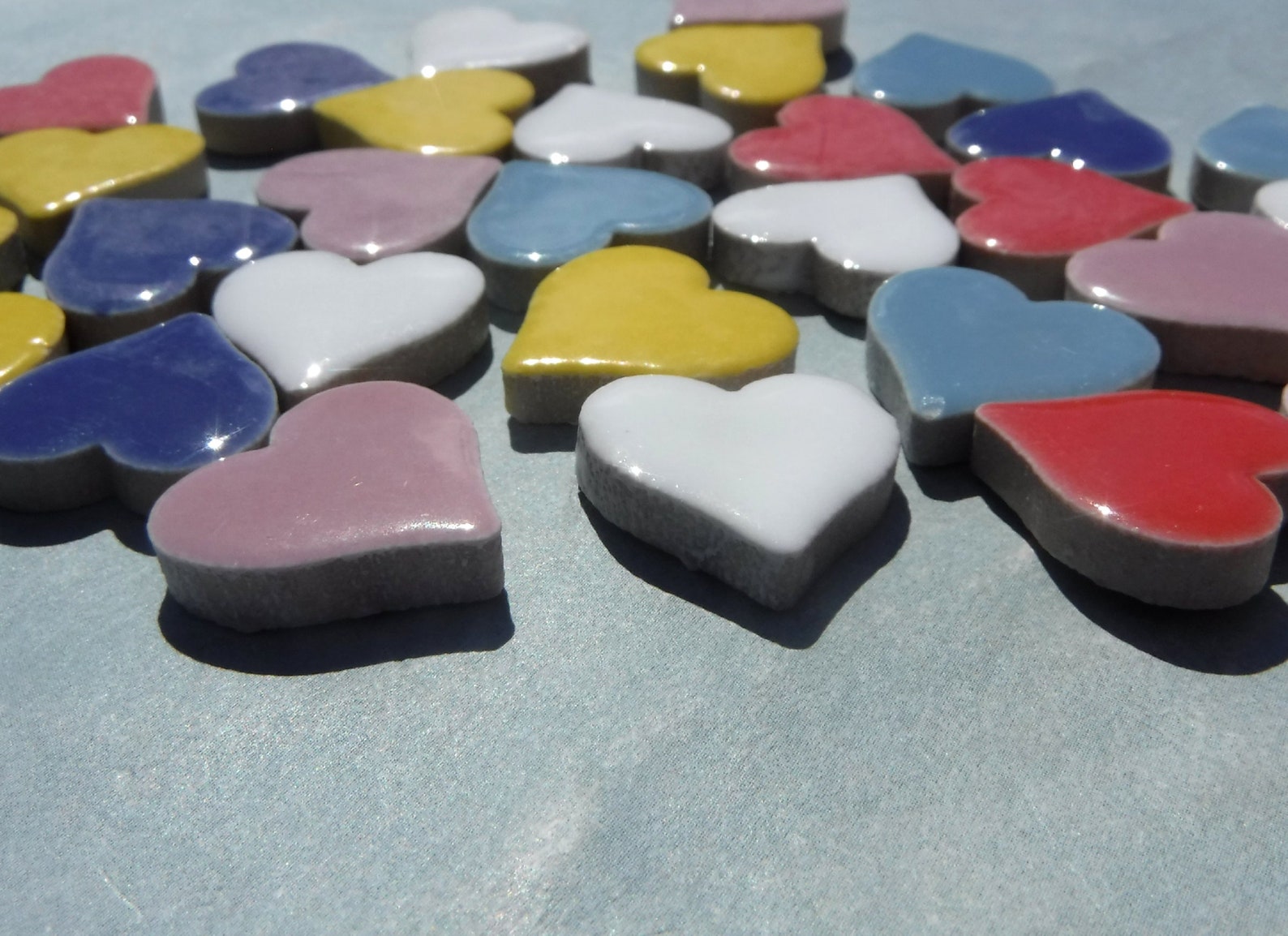 Heart Mosaic Tiles 50 Ceramic 3/4 Inch Tiles in - Etsy