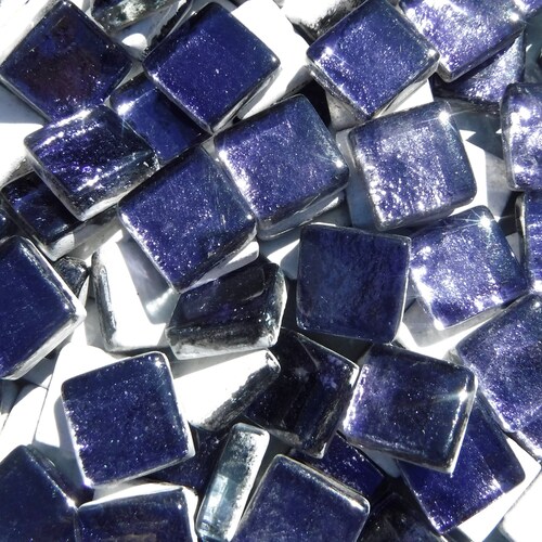 Midnight Blue Foil Square Crystal Tiles 10mm 50g Metallic - Etsy