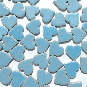 Light Blue Heart Mosaic Tiles - 25 Large Ceramic 5/8 Inch - Etsy
