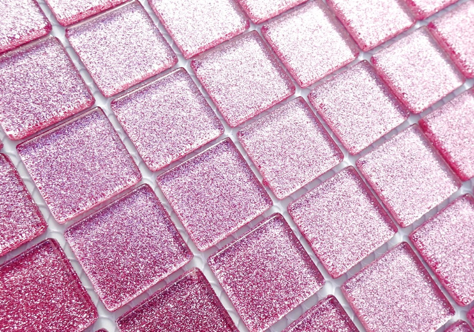 Pink Glitter Tiles 1 Inch Mosaic Tiles 25 Metallic Glass - Etsy