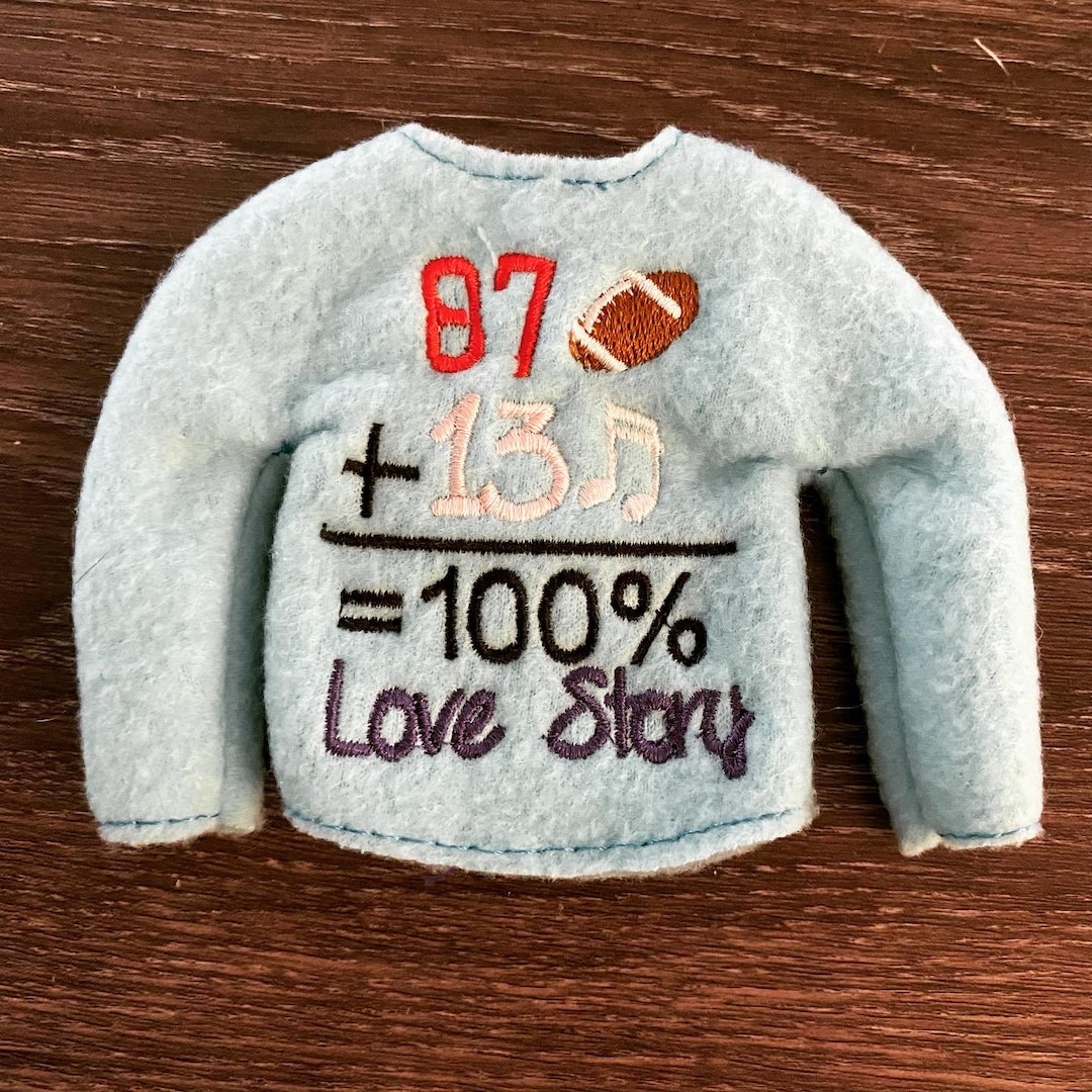 Taylor Swift Travis Kelce Inspired 100% Love Elf Doll Sweater - Etsy