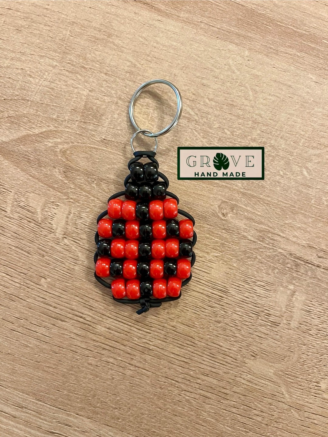 Pony Bead Ladybug Keychain: 90s Retro Beaded Bag Charm Cottagecore Mom ...