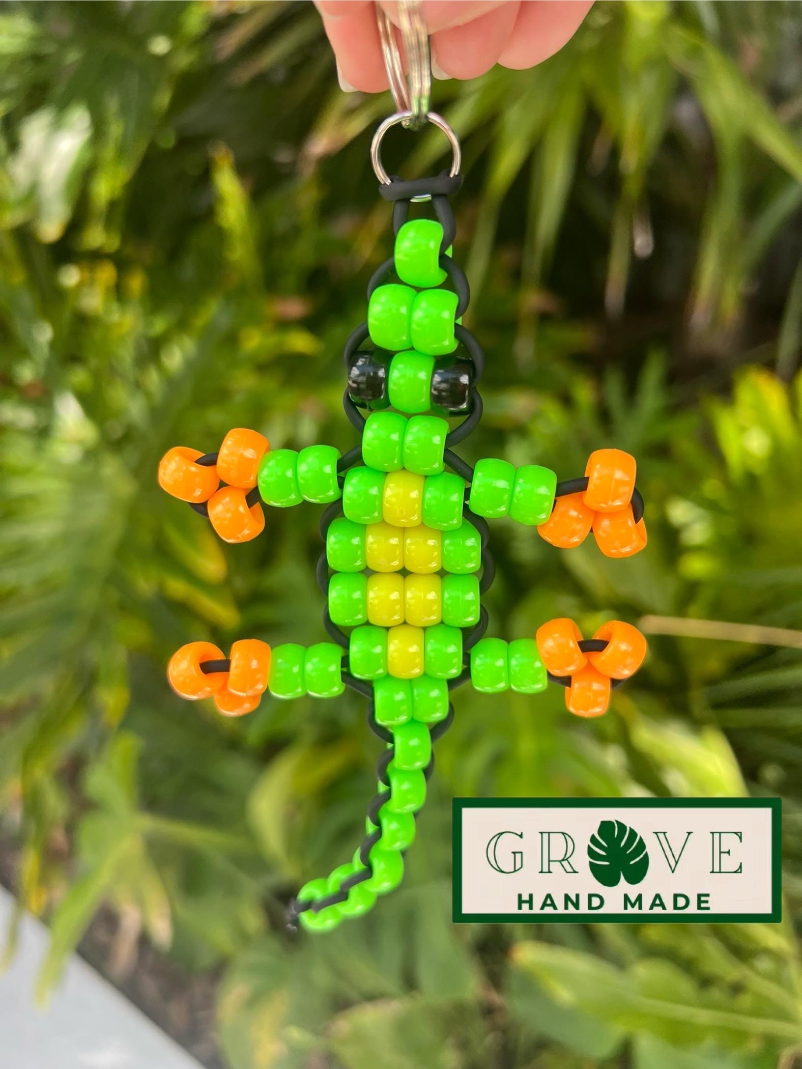 Pony Bead Lizard Keychain: 90s Retro Beaded Gecko Backpack Bag Charm - Etsy