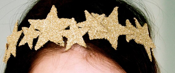 Gorgeous GOLD or Custom Color Sparkle STAR CROWN Headband Pure | Etsy