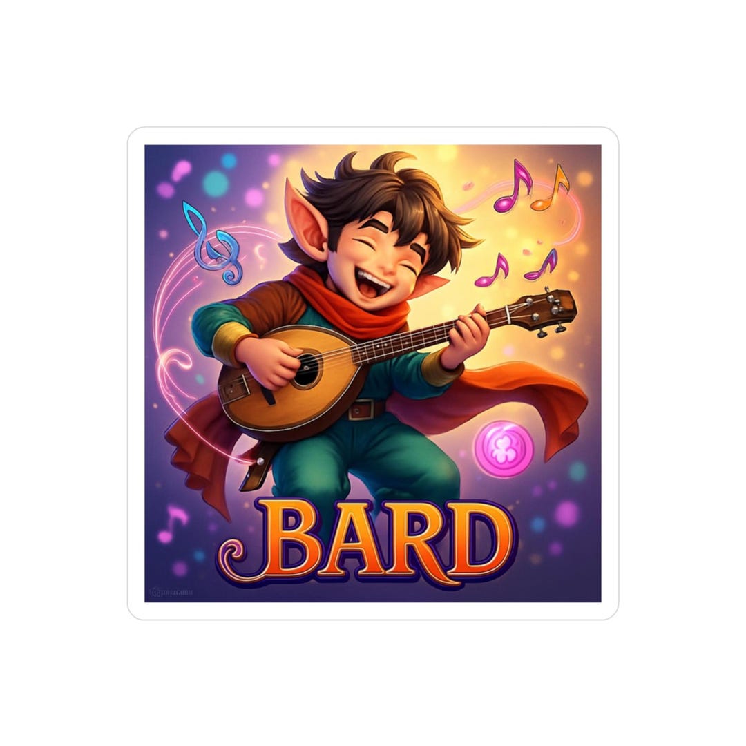 Colorful Bard Vinyl Decals for Gamers, Dungeons & Dragons Decor ...