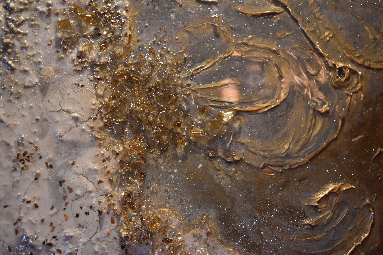 All That Glitters, Gold, Mixed Media, Abstract, Resin, Acrylic, Glitter ...