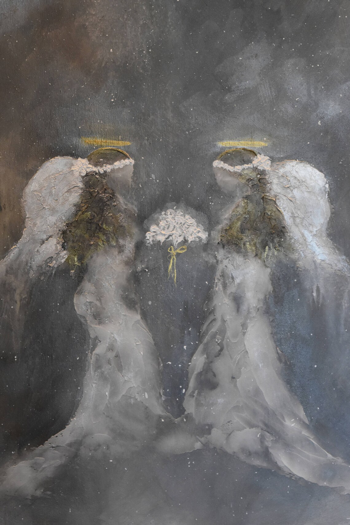 Snow Angels Paintings Christmas Angels Halos Inspirational Painting ...