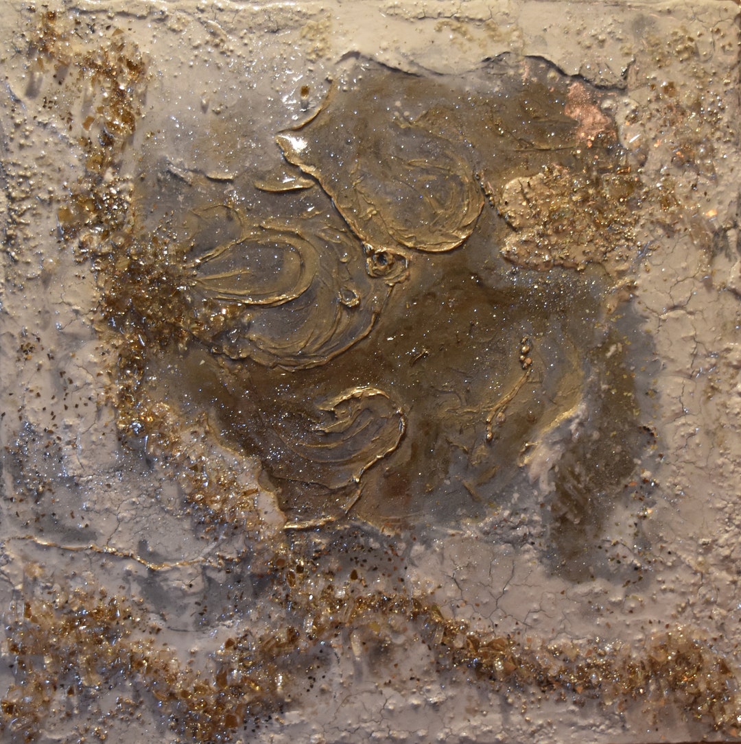 All That Glitters, Gold, Mixed Media, Abstract, Resin, Acrylic, Glitter ...
