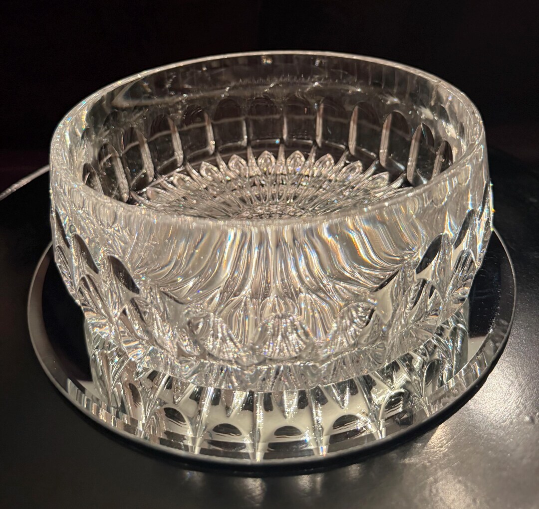 Vintage Gorham Crystal Bowl – Kingsbury Thumbprint Pattern, Elegant Cut ...