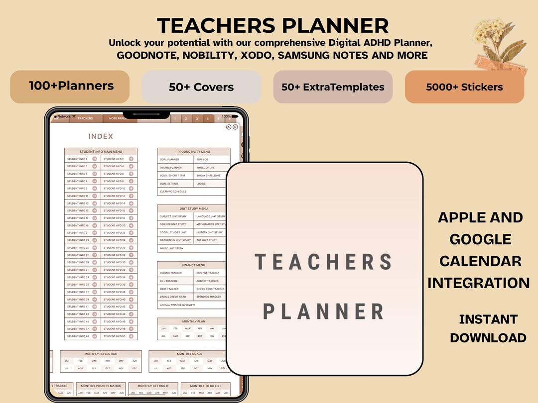 Digital Teacher Planner | Lesson Plan Book, Grade Tracker, Classroom ...