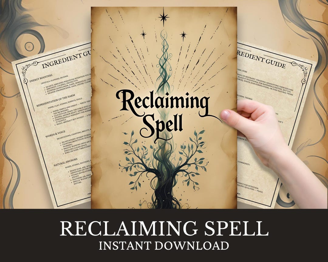 Witch Reclaiming Spell Printable | Energy Restoration Grimoire Page ...