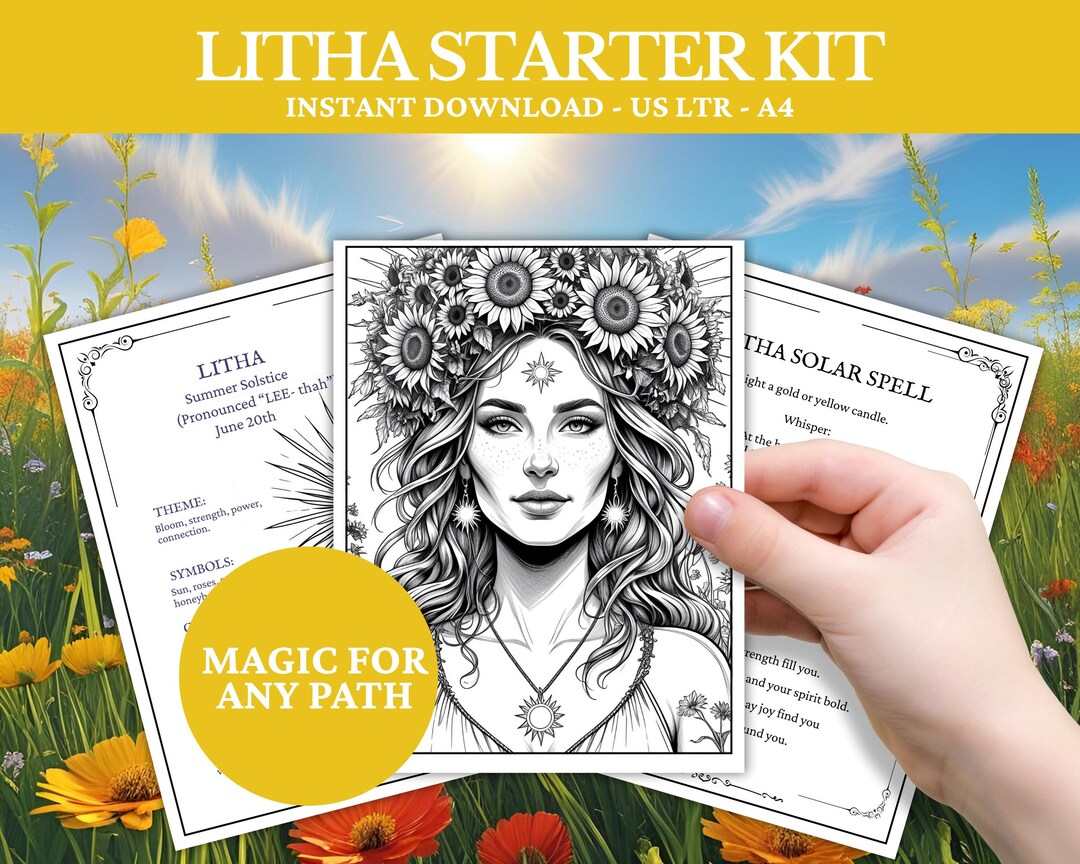 Litha Starter Kit | Witchy Printable Ritual Set | for Busy Witches and ...