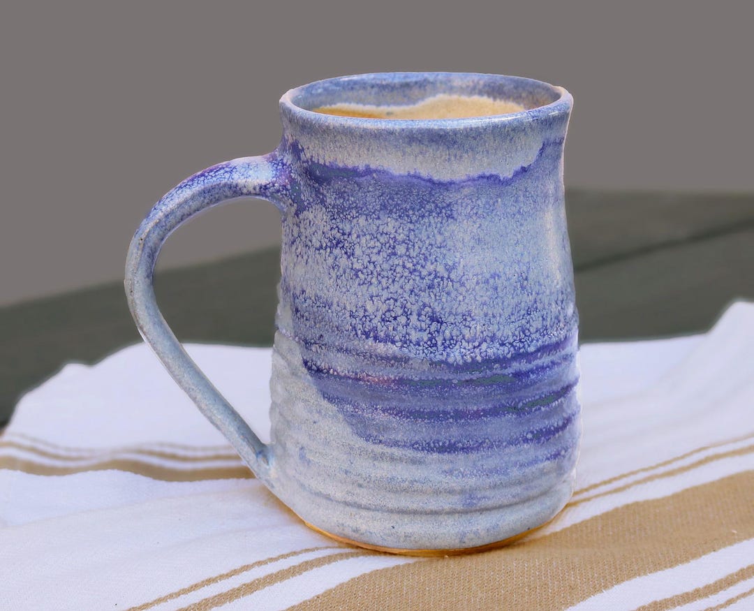 Big Blue Mug, 22 Oz. Stoneware, Handmade Pottery, Wheel Thrown ...