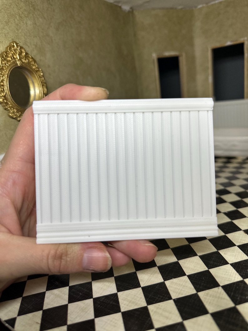 Vertical Wainscoting With Baseboard - Set of 4 Panels - 3D Printed - 1: ...