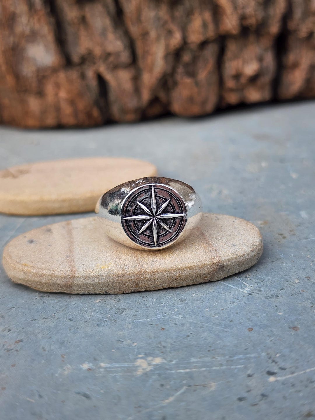 Sterling Silver Compass Signet Ring: Nautical Travel Jewelry - Etsy