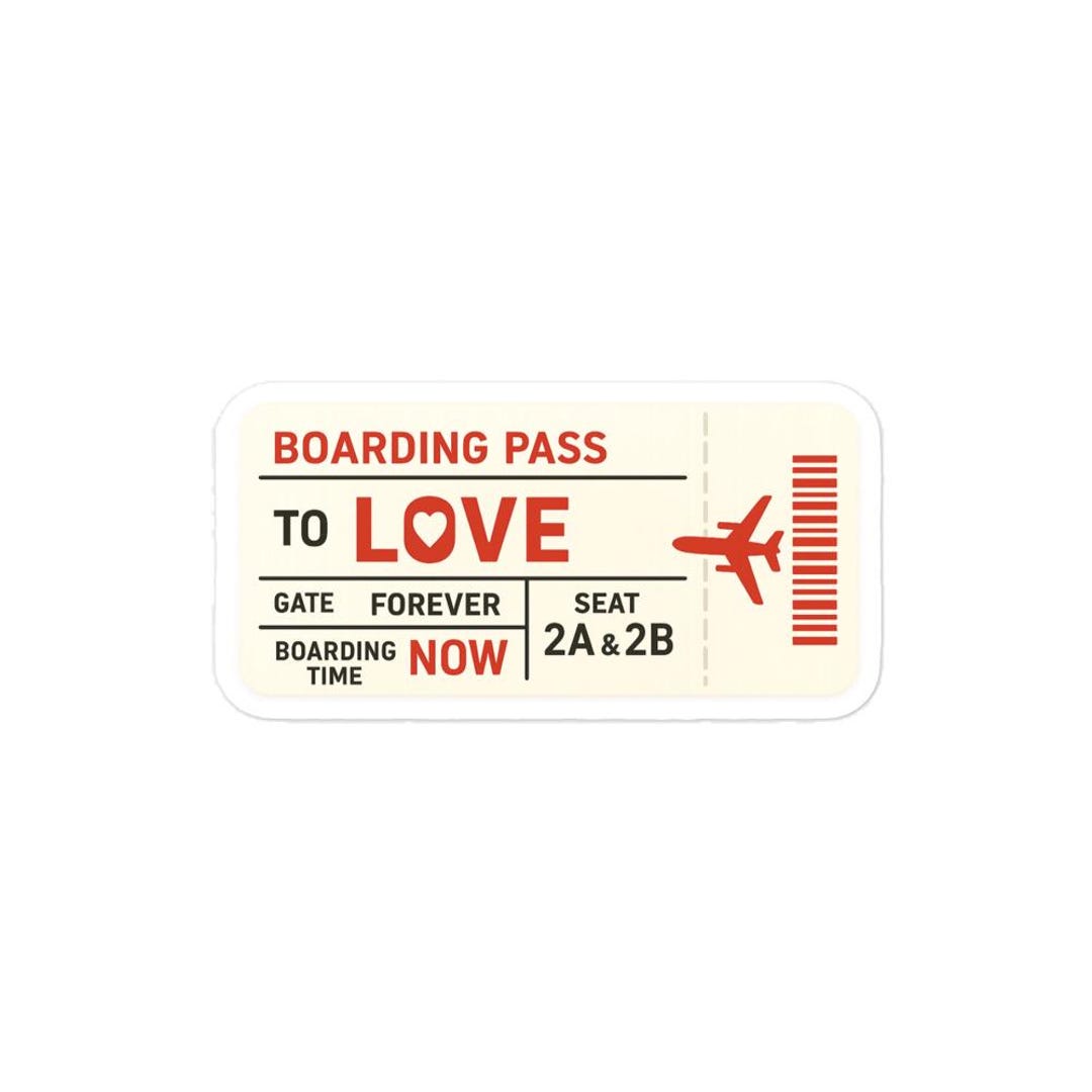 Boarding Pass to Love – Aviation Kiss-cut Sticker | Jetstream Supply ...