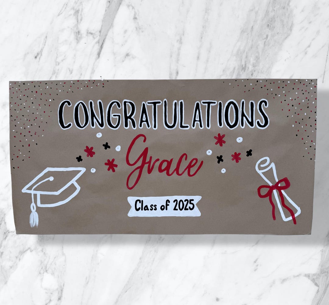 Hand Painted Simple Graduation Banners - Etsy