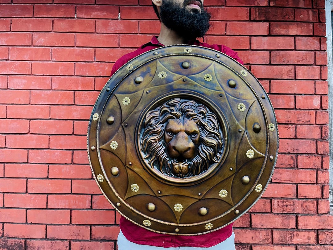 Medieval Lion Face Shield | Knight Armor for Wall Display & Cosplay ...