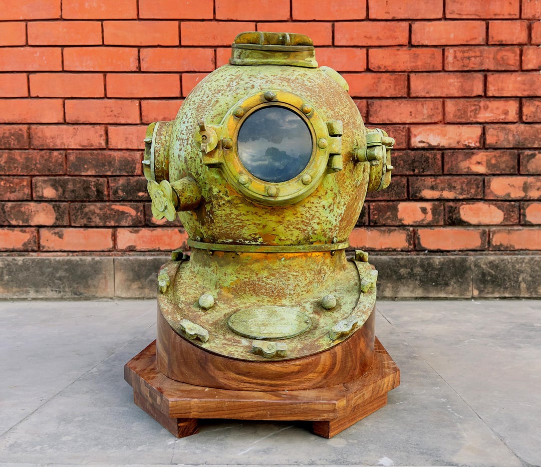 Diving Helmet U.S Navy Mark V Scuba Divers Helmet - Rusty Green Finish ...